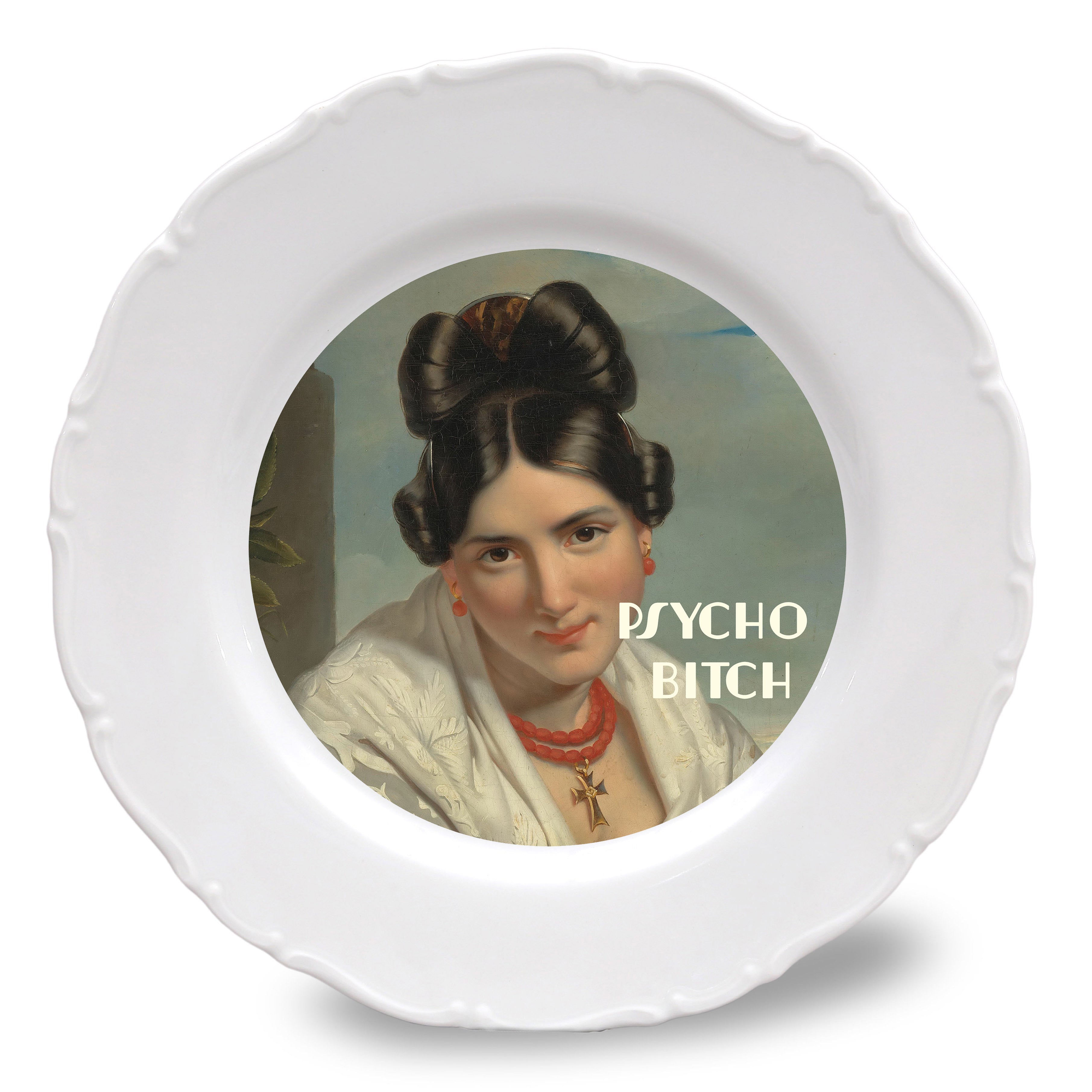 Porcelain plate 30 cm - Psycho Bitch – BLUE SHAKER